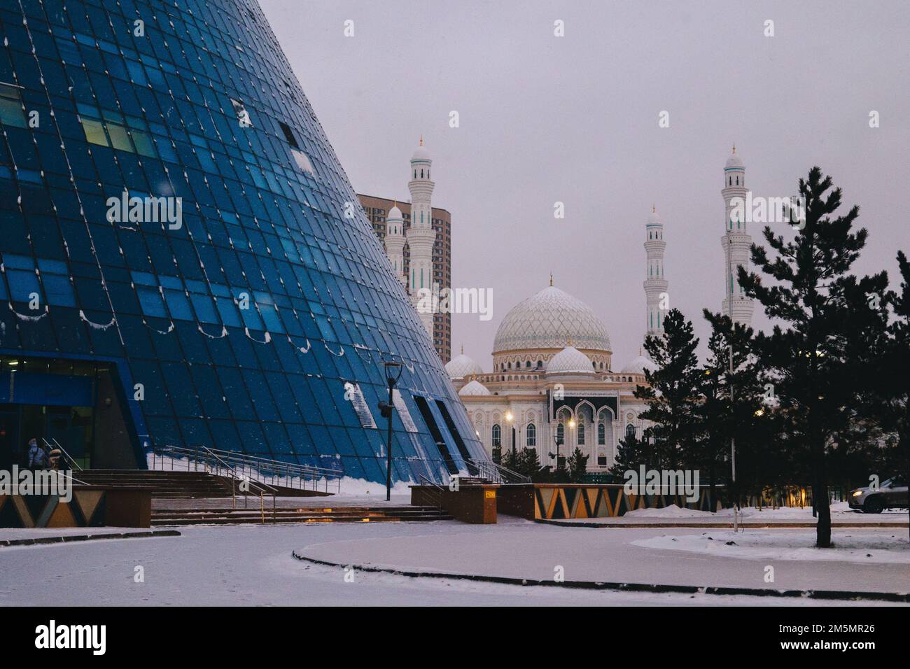 Modern architectural urbanistic city Astana. Futuristic buildings ...