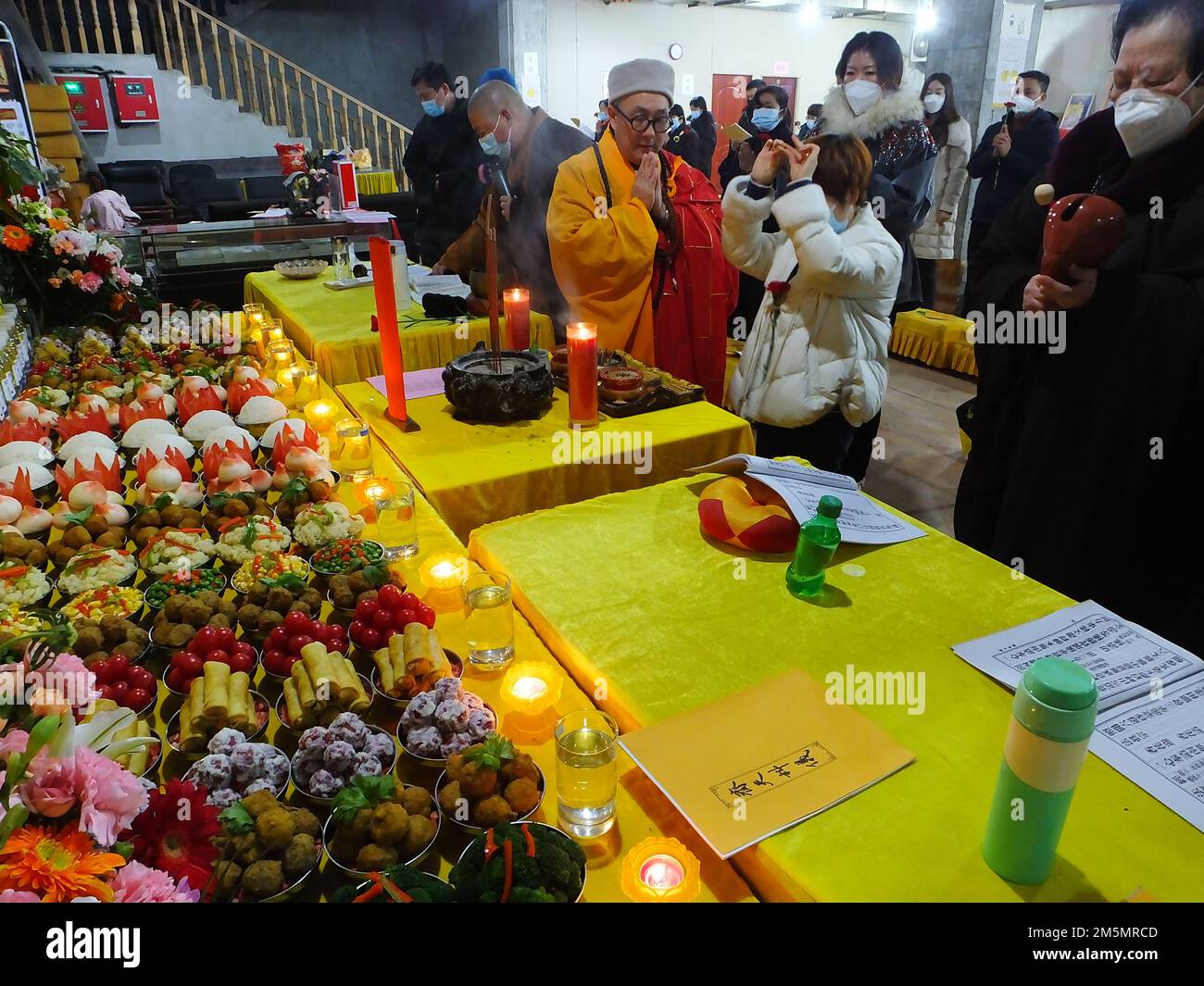 YICHANG, CHINA - DECEMBER 30, 2022 - Visitors pray for blessings at the ...