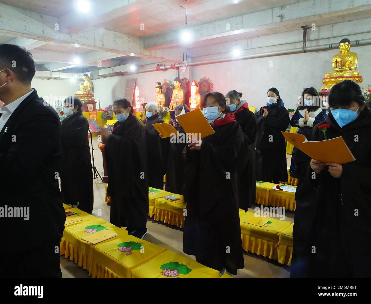 YICHANG, CHINA - DECEMBER 30, 2022 - Visitors pray for blessings at the ...