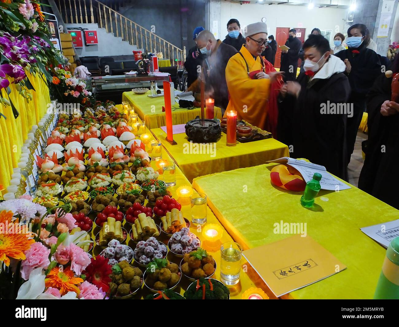 YICHANG, CHINA - DECEMBER 30, 2022 - Visitors pray for blessings at the ...