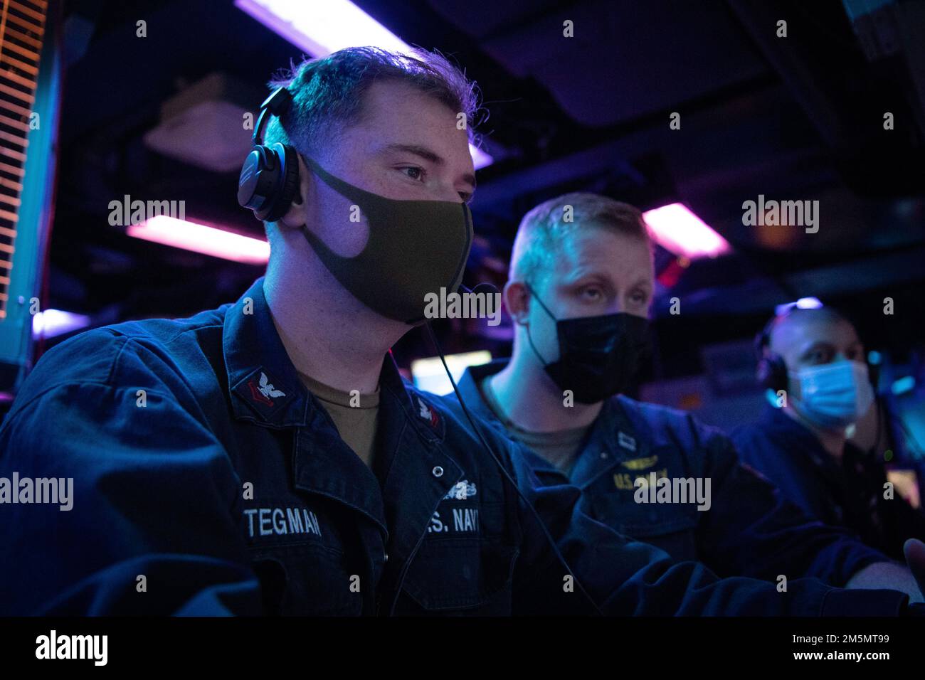 PHILIPPINE SEA (March 27, 2022) Lt. Jason Pinnow, right, an Anti ...