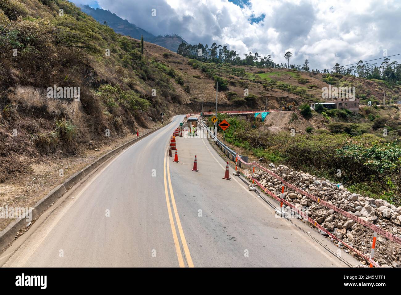 road repair for cars in a mountain area Stock Photo - Alamy