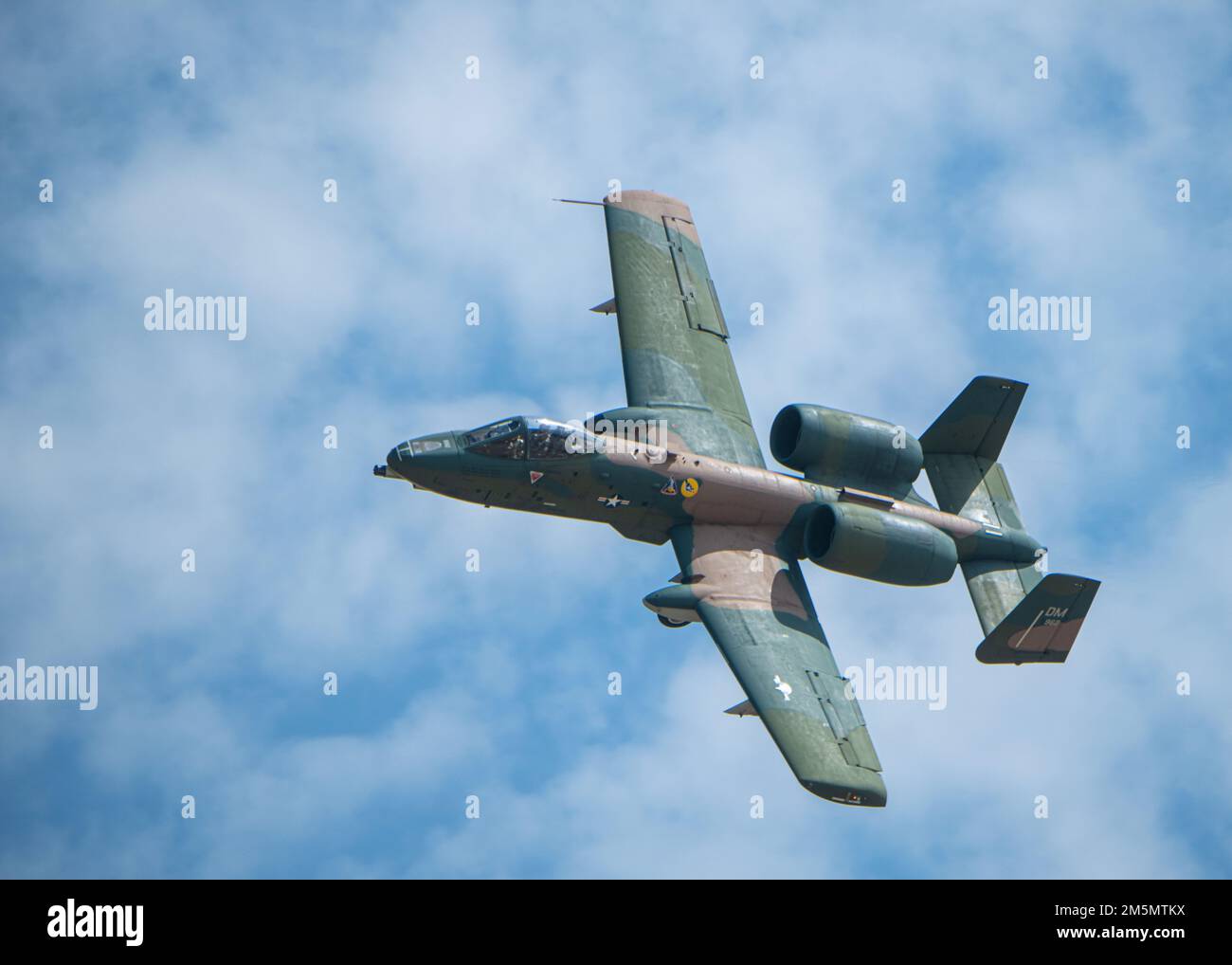 A U.S. Air Force A-10 Thunderbolt II flies over Columbus Air Force Base ...
