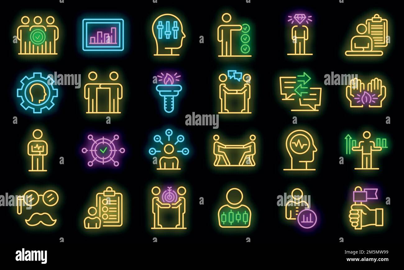 Personal traits icons set. Outline set of personal traits vector icons ...