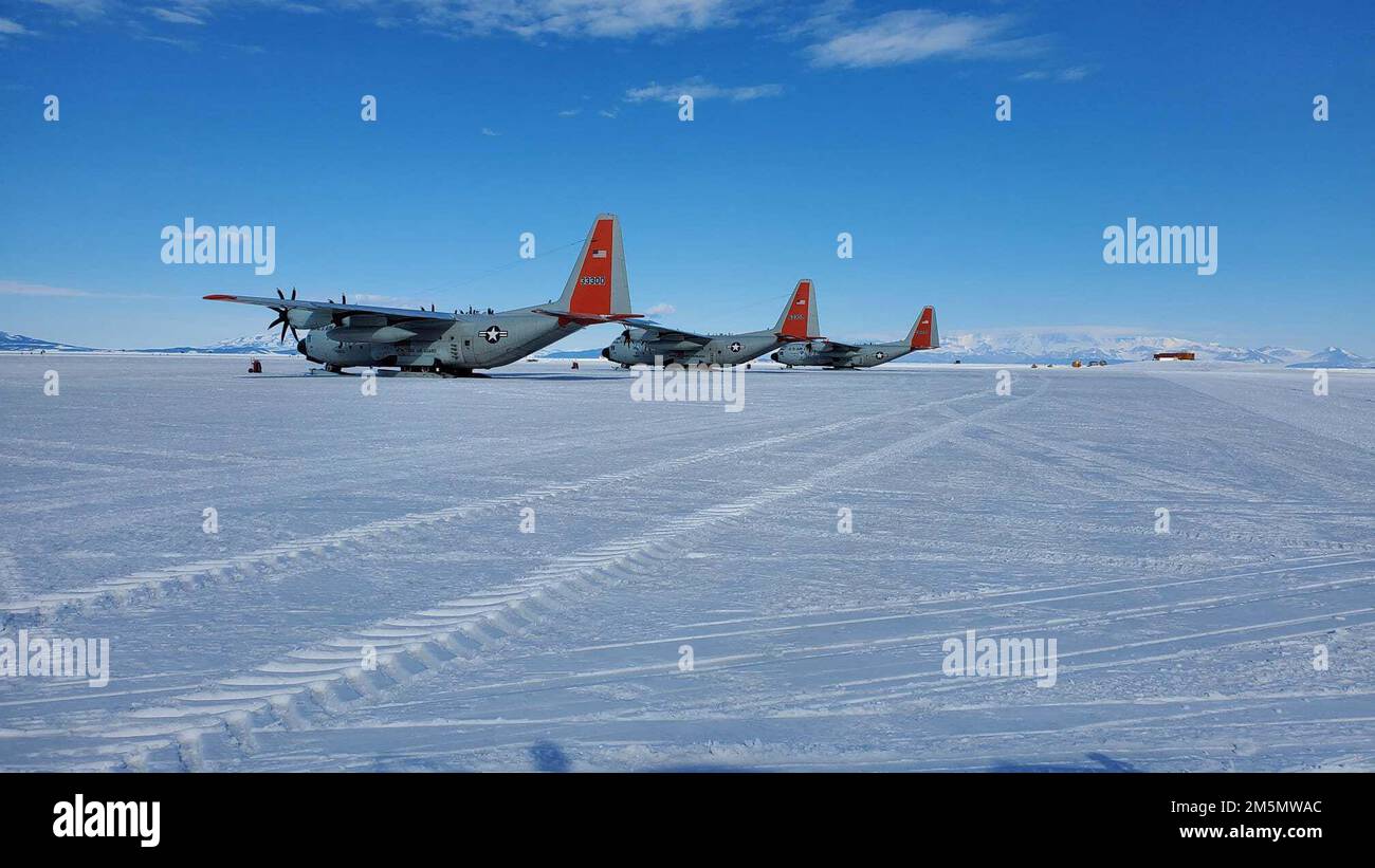 Three LC-130 aircraft sit on the flightline during Operation Deep ...