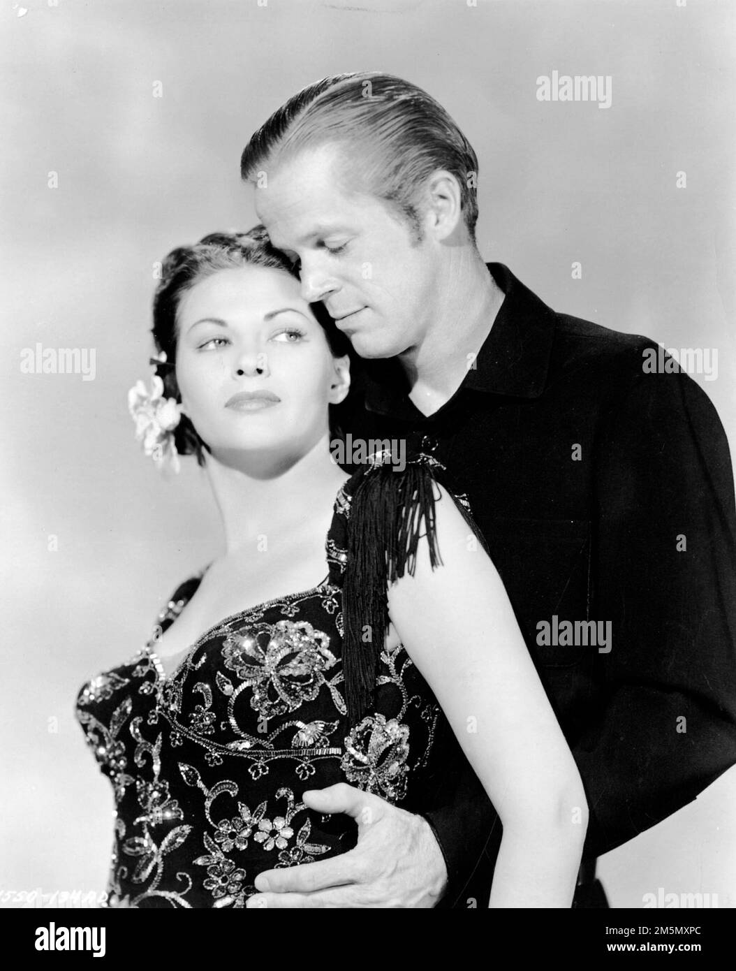 DAN DURYEA and YVONNE DE CARLO in BLACK BART (1948), directed by GEORGE ...