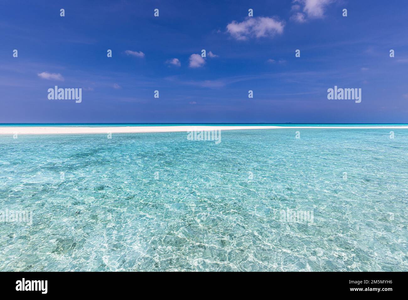 Blue sea wave, ocean lagoon, white foam, sand beach, turquoise ocean ...