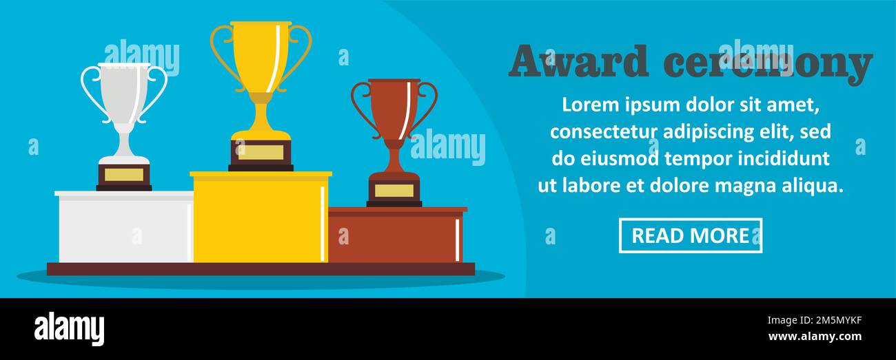 Award ceremony banner horizontal concept. Flat illustration of award ...
