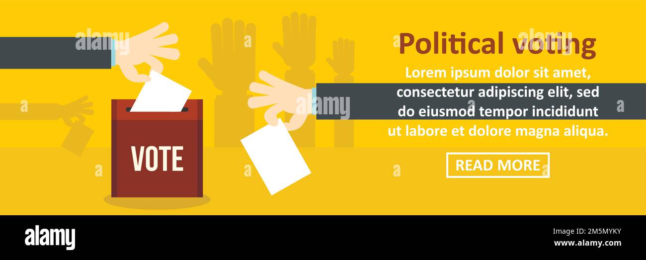 Political voting banner horizontal concept. Flat illustration of ...