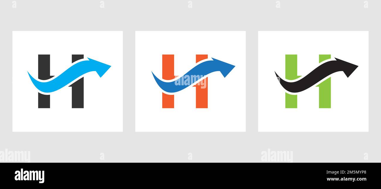 Letter H Finance Logo Concept With Growth Arrow Symbol Stock Vector ...