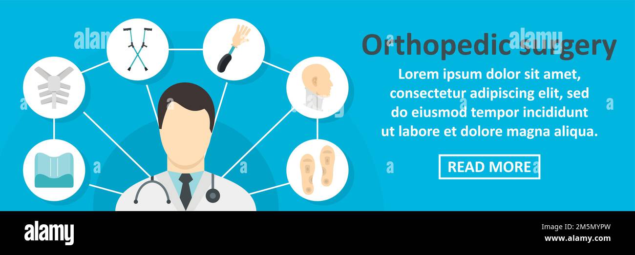 Orthopedic surgery banner horizontal concept. Flat illustration of ...