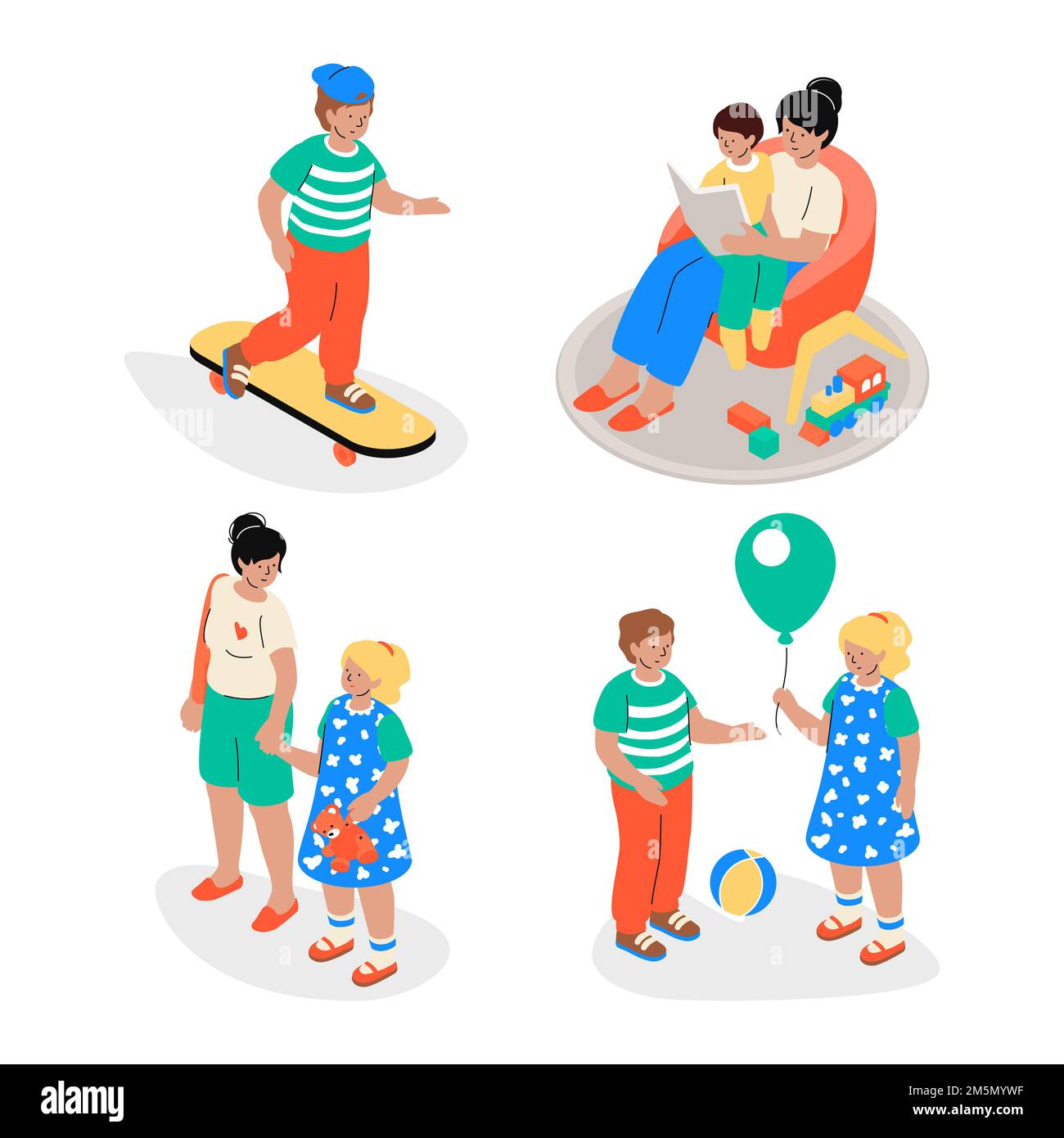 Mom daughter son play Stock Vector Images - Alamy