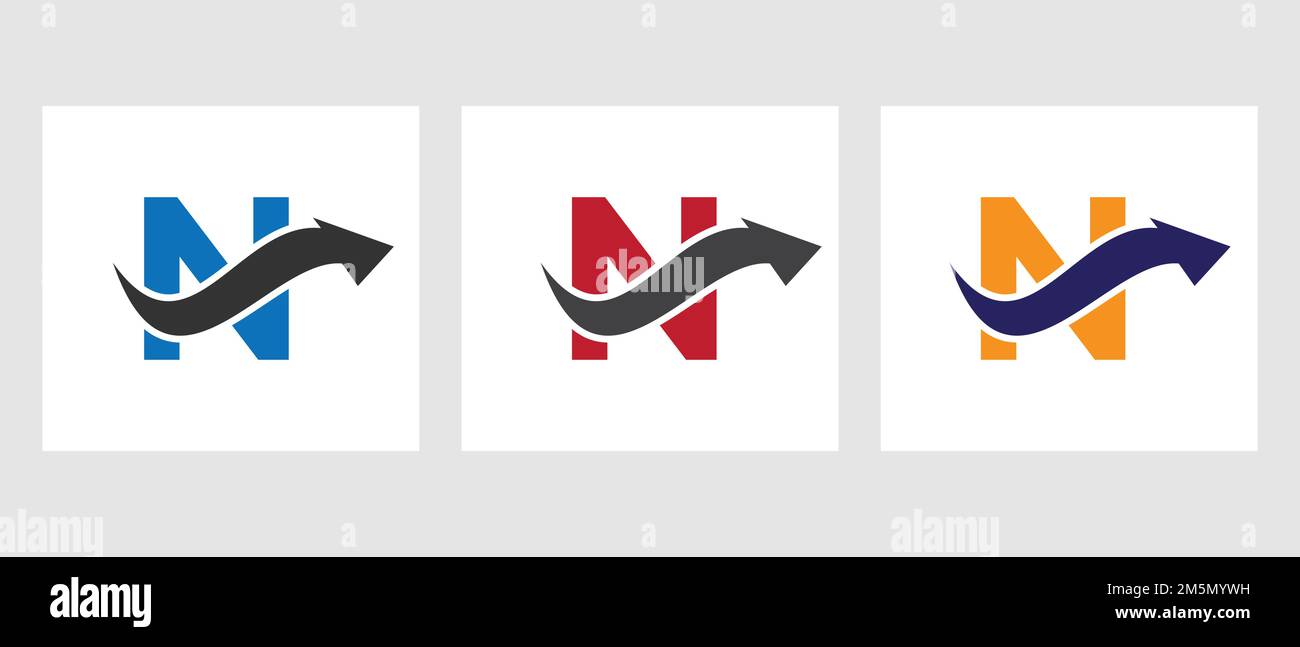 Letter N Finance Logo Concept With Growth Arrow Symbol Stock Vector ...
