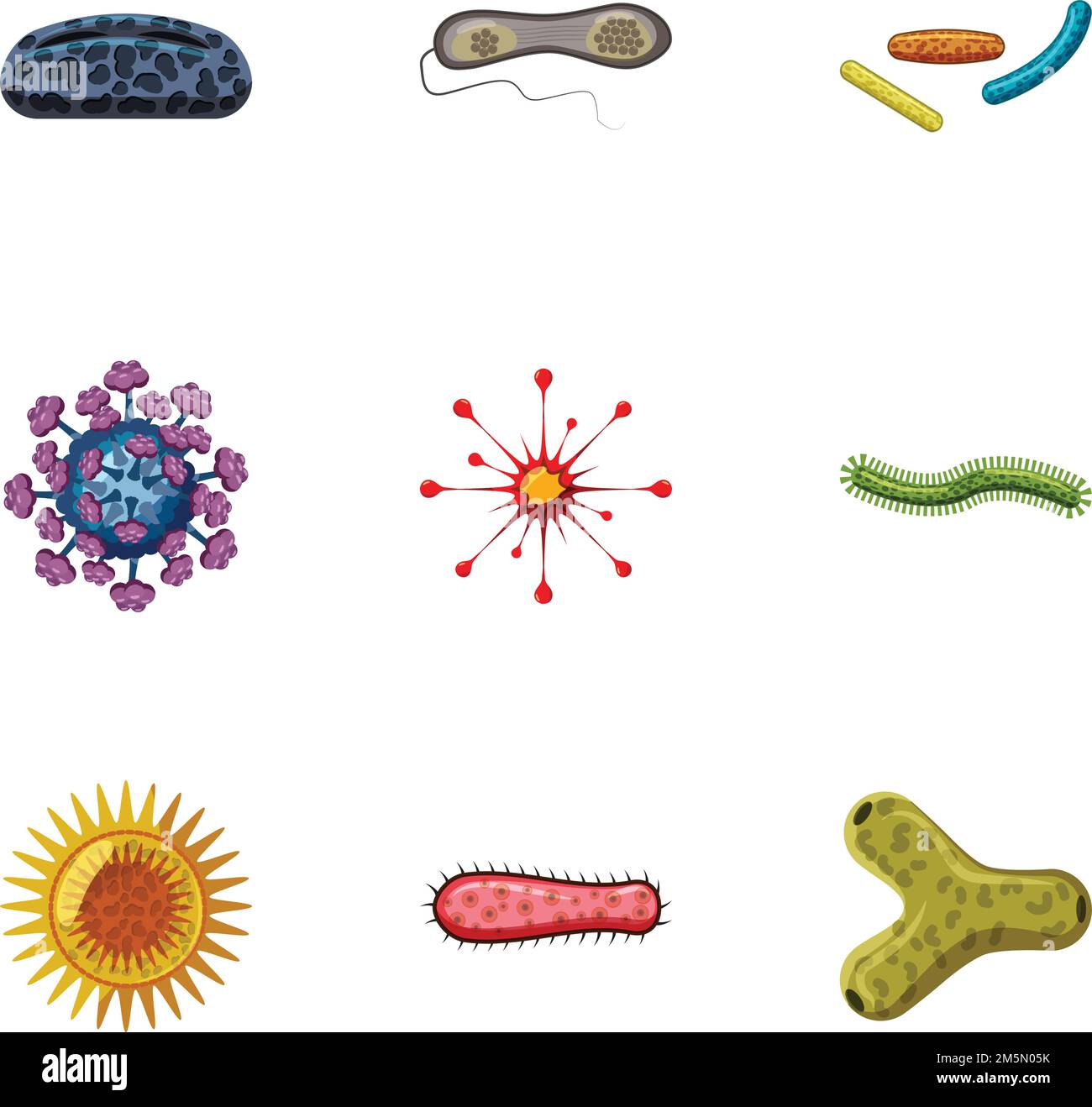 Disease icons set. Cartoon illustration of 9 disease vector icons for ...