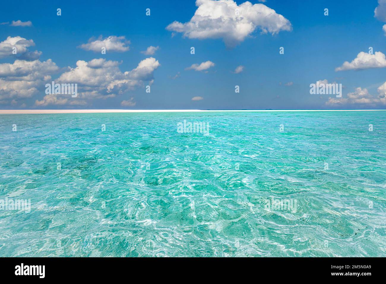 Blue sea wave, ocean lagoon, white foam, sand beach, turquoise ocean ...