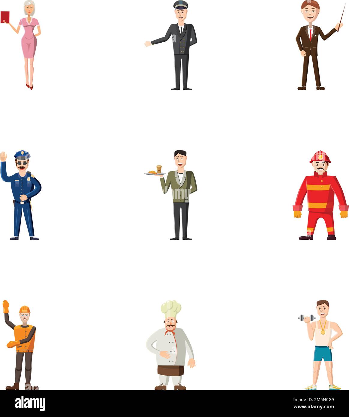 Profession icons set. Cartoon illustration of 9 profession vector icons ...