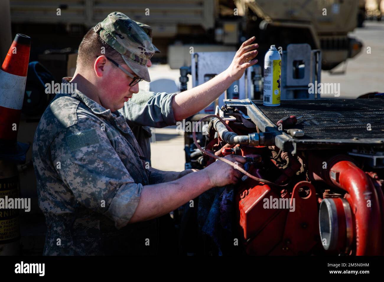 Spc. Sean Hassemer, an artillery mechanic assigned to the 1st Battalion ...