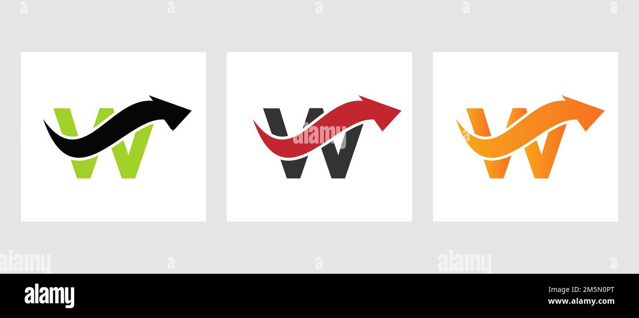 Letter W Finance Logo Concept With Growth Arrow Symbol Stock Vector ...