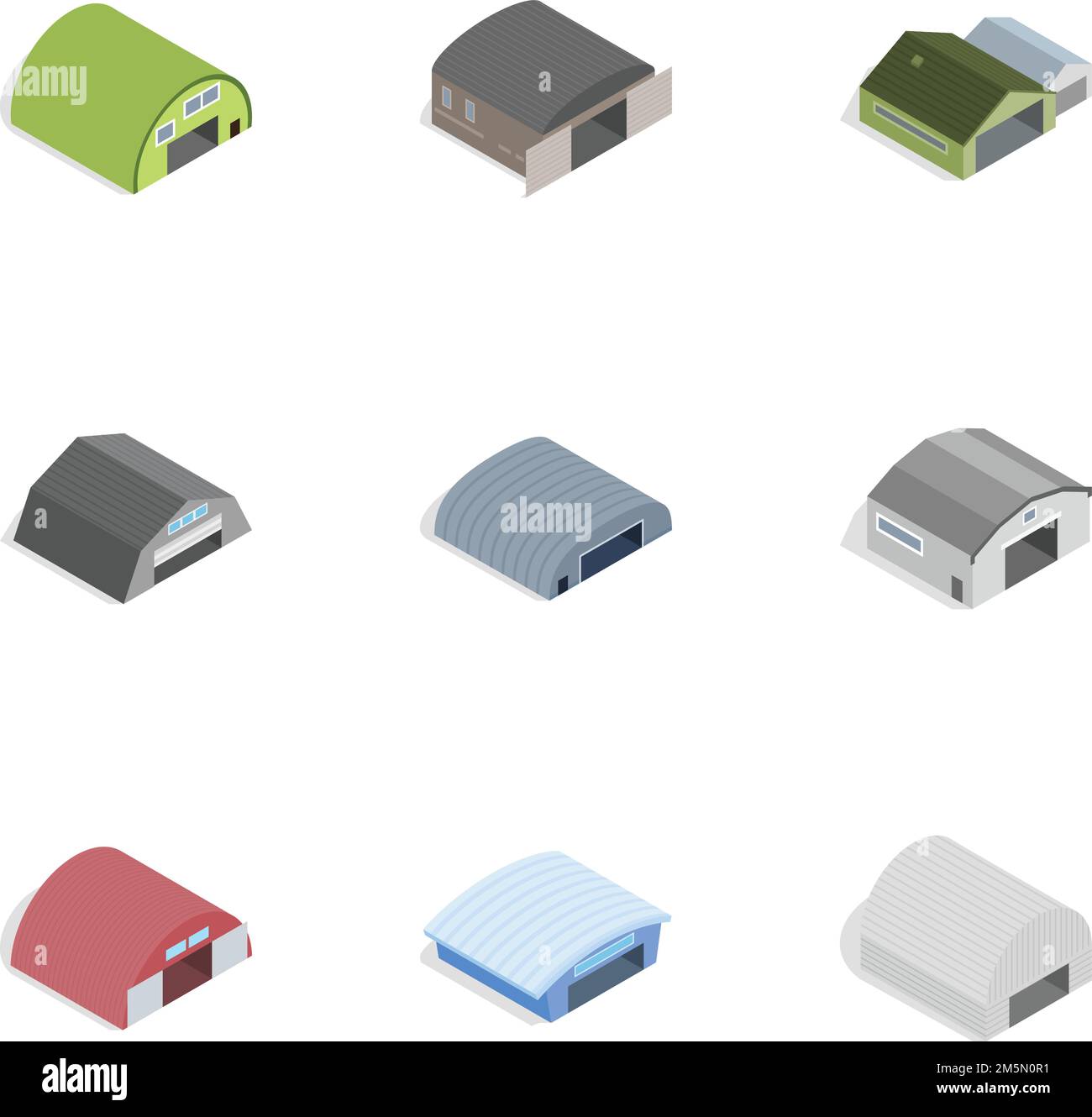 Industrial building icons set. Isometric 3d illustration of 9 ... Industrial building icons set. Isometric 3d illustration of 9 ...
