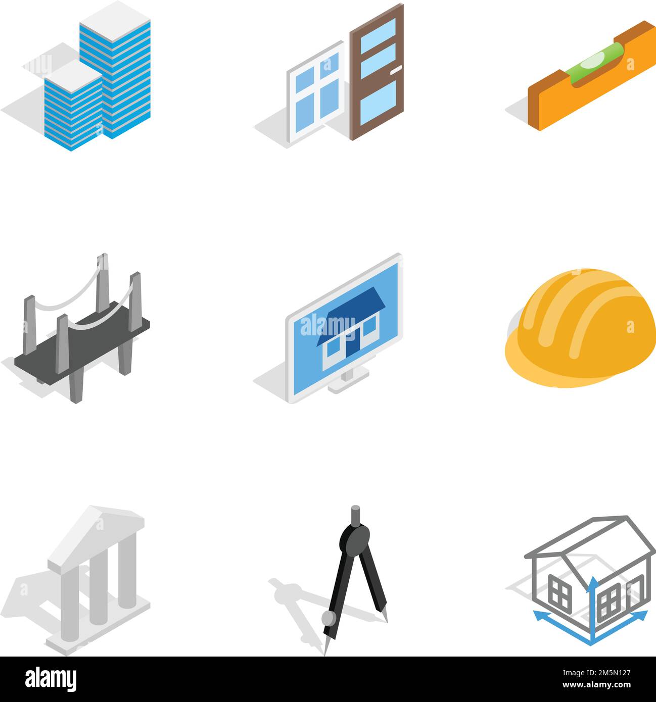 Engineering and construction icons set. Isometric 3d illustration of 9 ... Engineering and construction icons set. Isometric 3d illustration of 9 ...