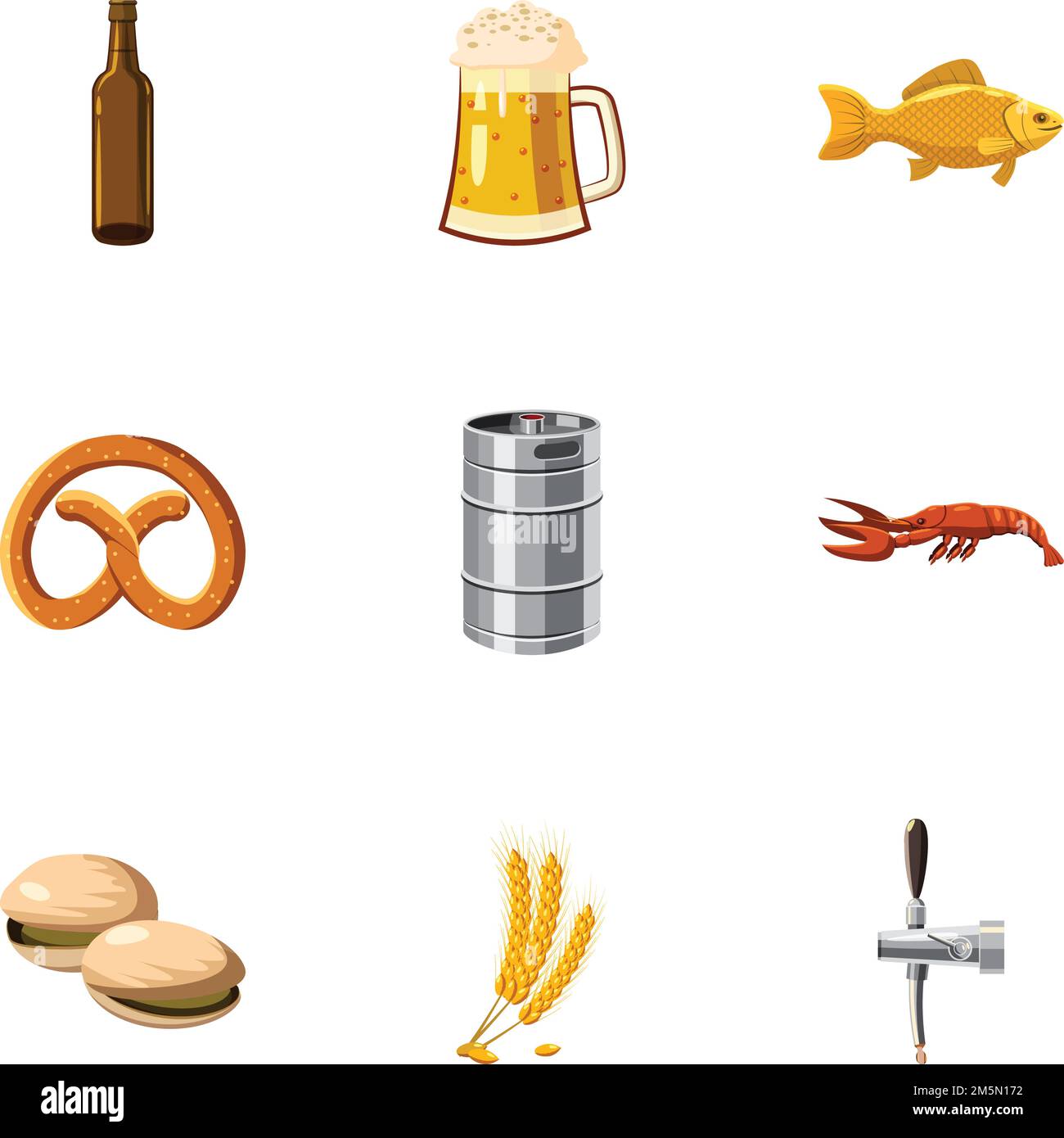 Beer fest icons set. Cartoon illustration of 9 beer fest vector icons ...