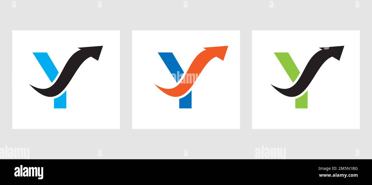 Letter Y Finance Logo Concept With Growth Arrow Symbol Stock Vector ...