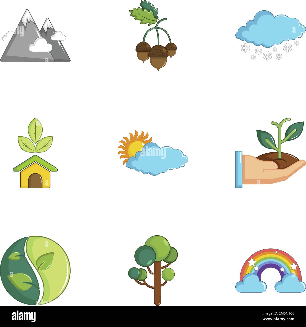 Ecology icons set. Cartoon set of 9 ecology vector icons for web ...