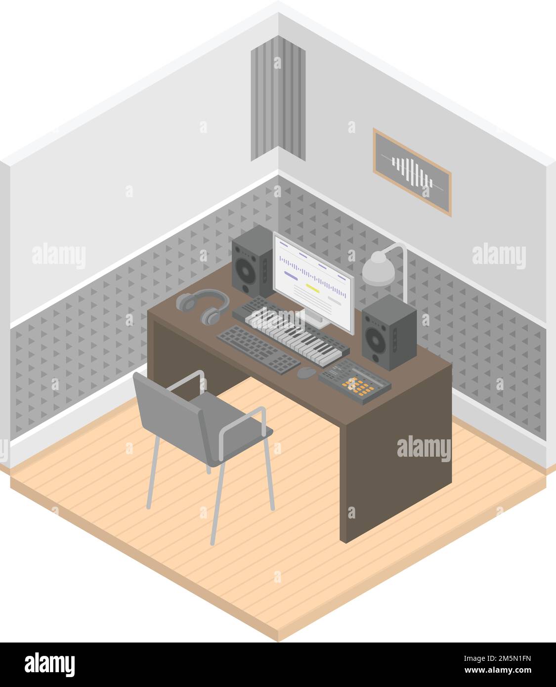 Music studio room icon. Isometric of music studio room vector icon for ...