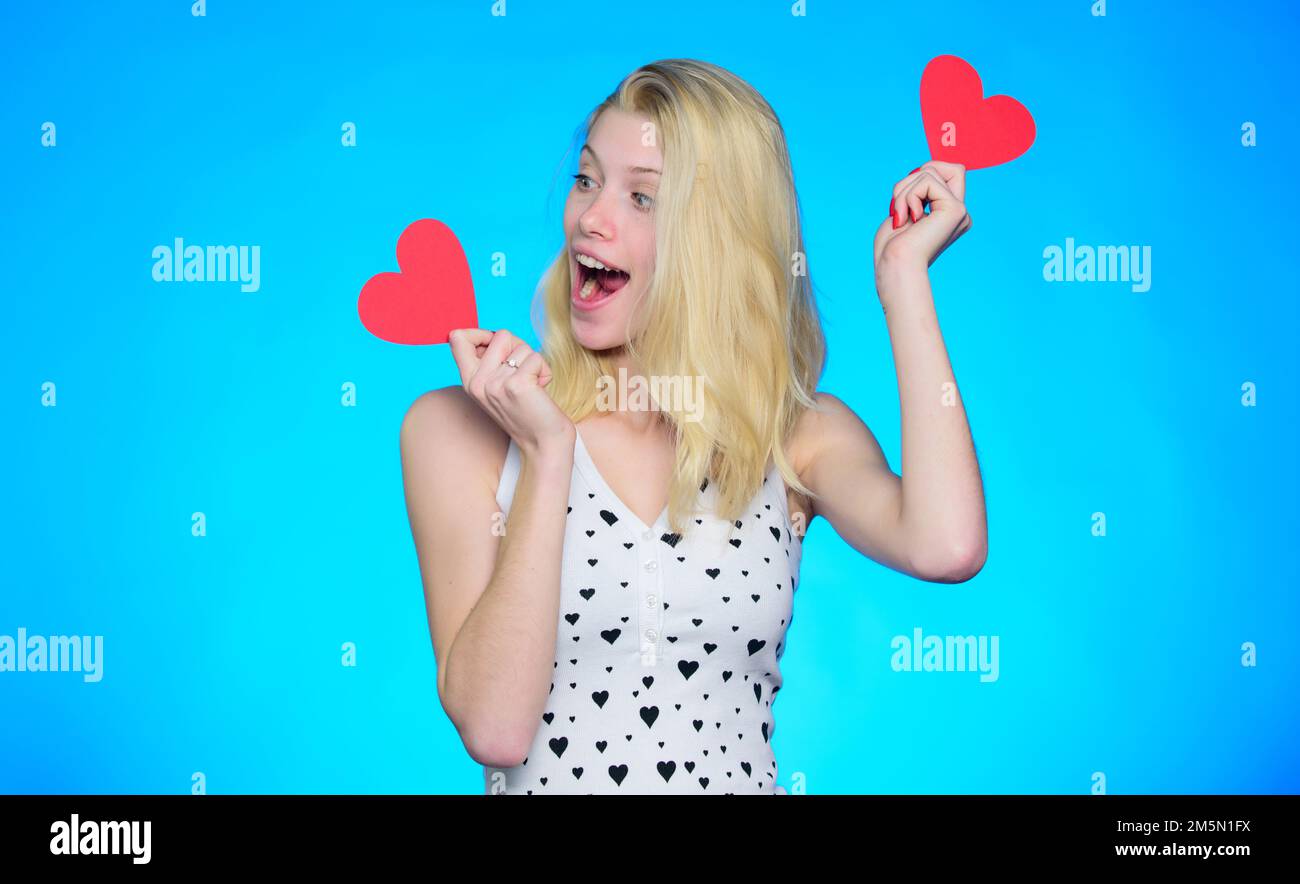 Valentines day attribute. Celebrate valentines day. Girl romantic mood ...