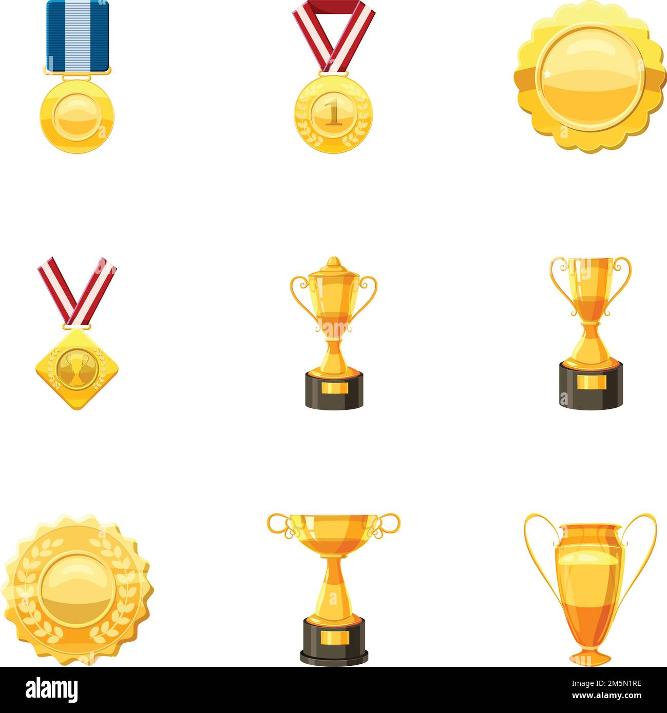 Awards icons set. Cartoon set of 9 awards vector icons for web isolated ...