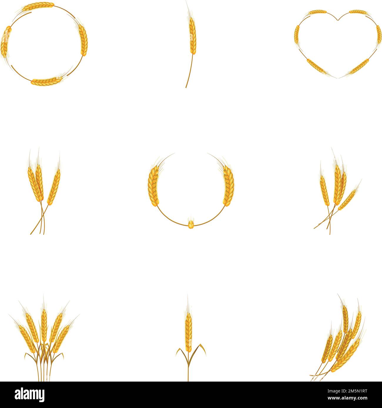 Wheat icons set. Cartoon set of 9 wheat vector icons for web isolated ...