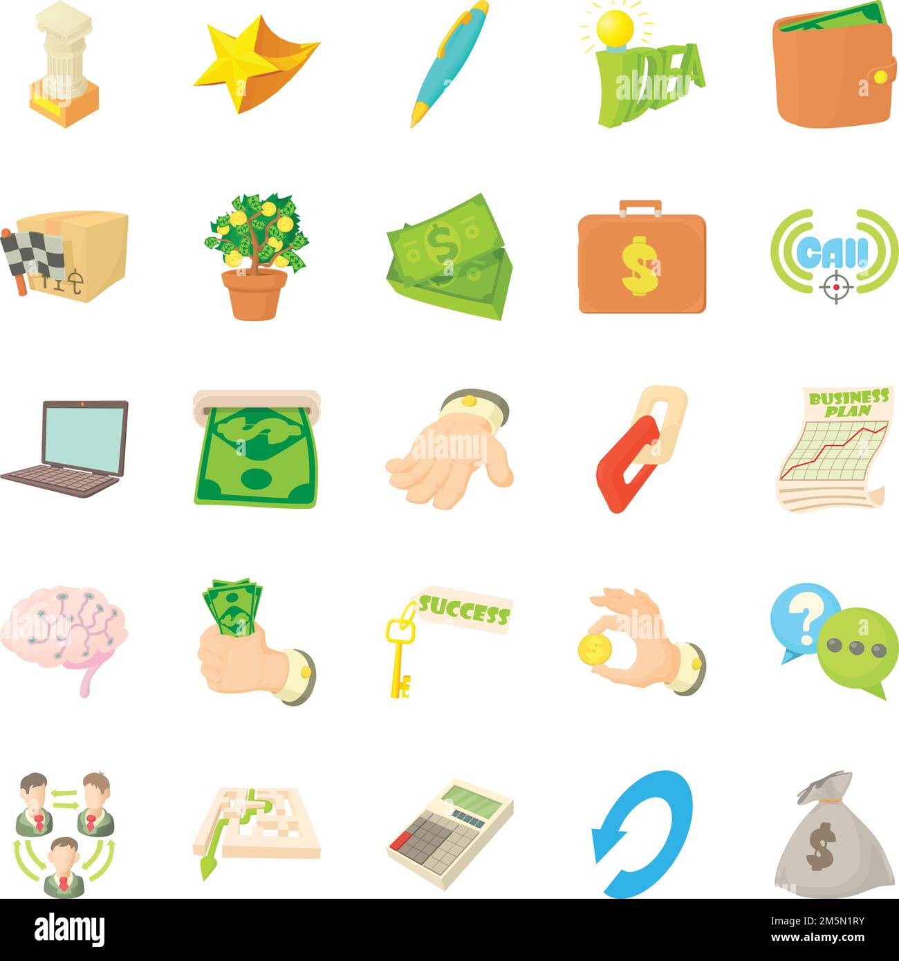 Payment by cash icons set. Cartoon set of 25 payment by cash vector ...