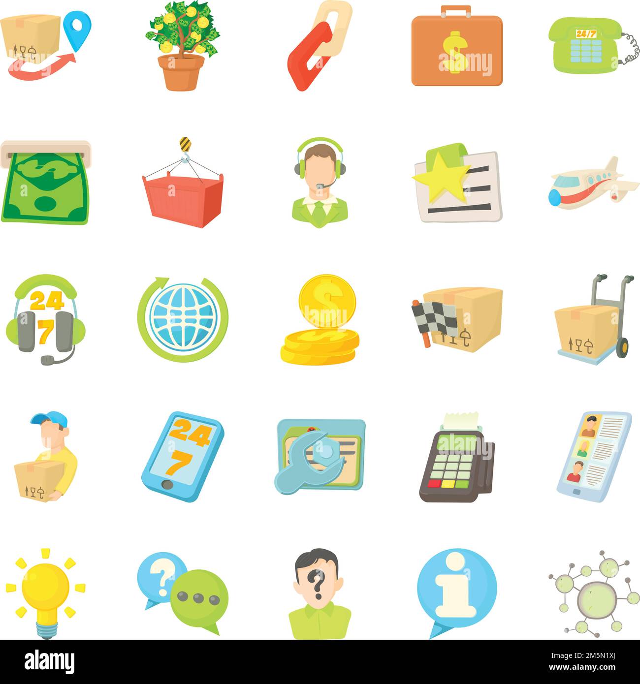 Debit card icons set. Cartoon set of 25 debit card vector icons for web ...