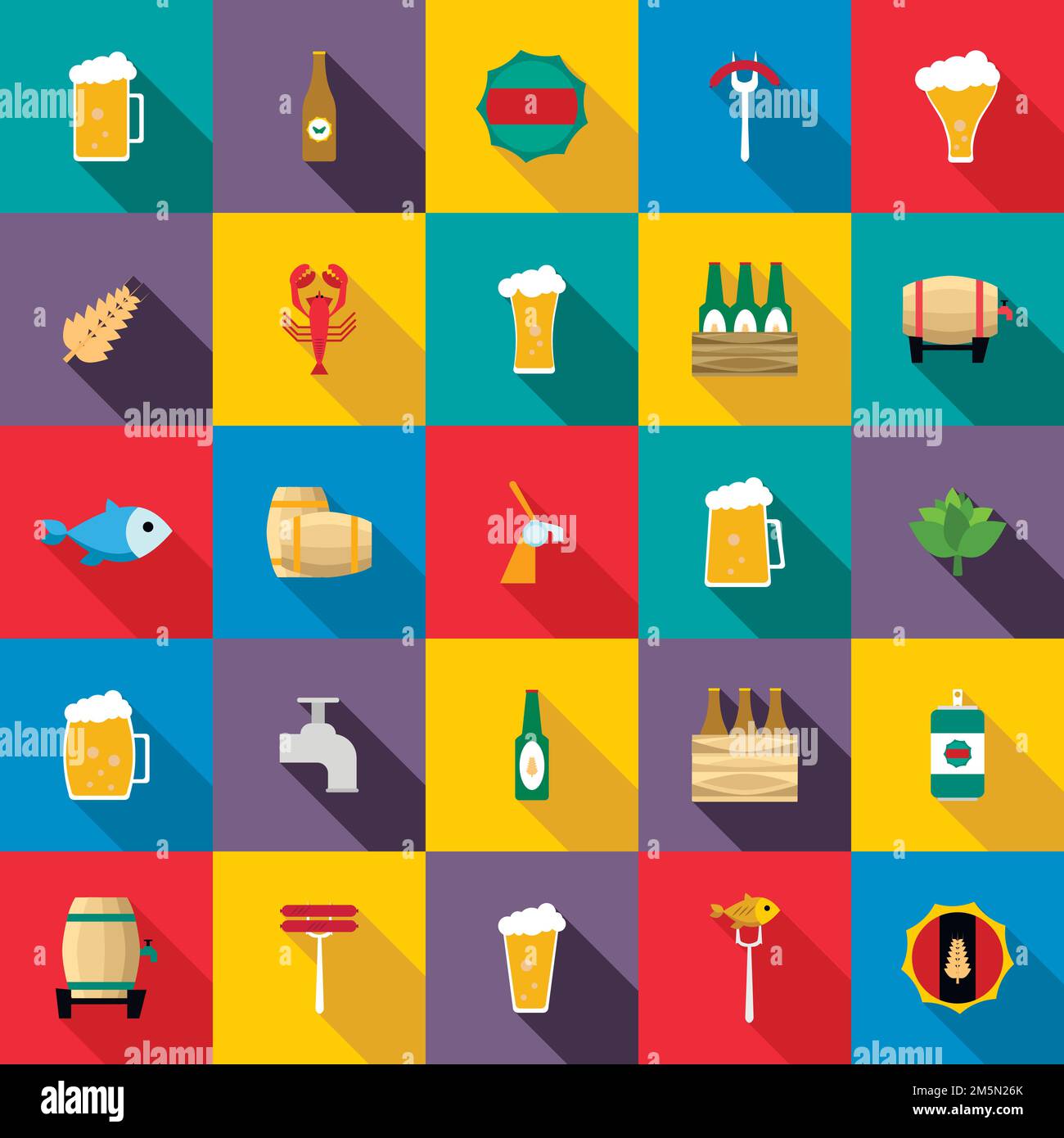 Beer icons set in flat style for any design Stock Vector Image & Art ...