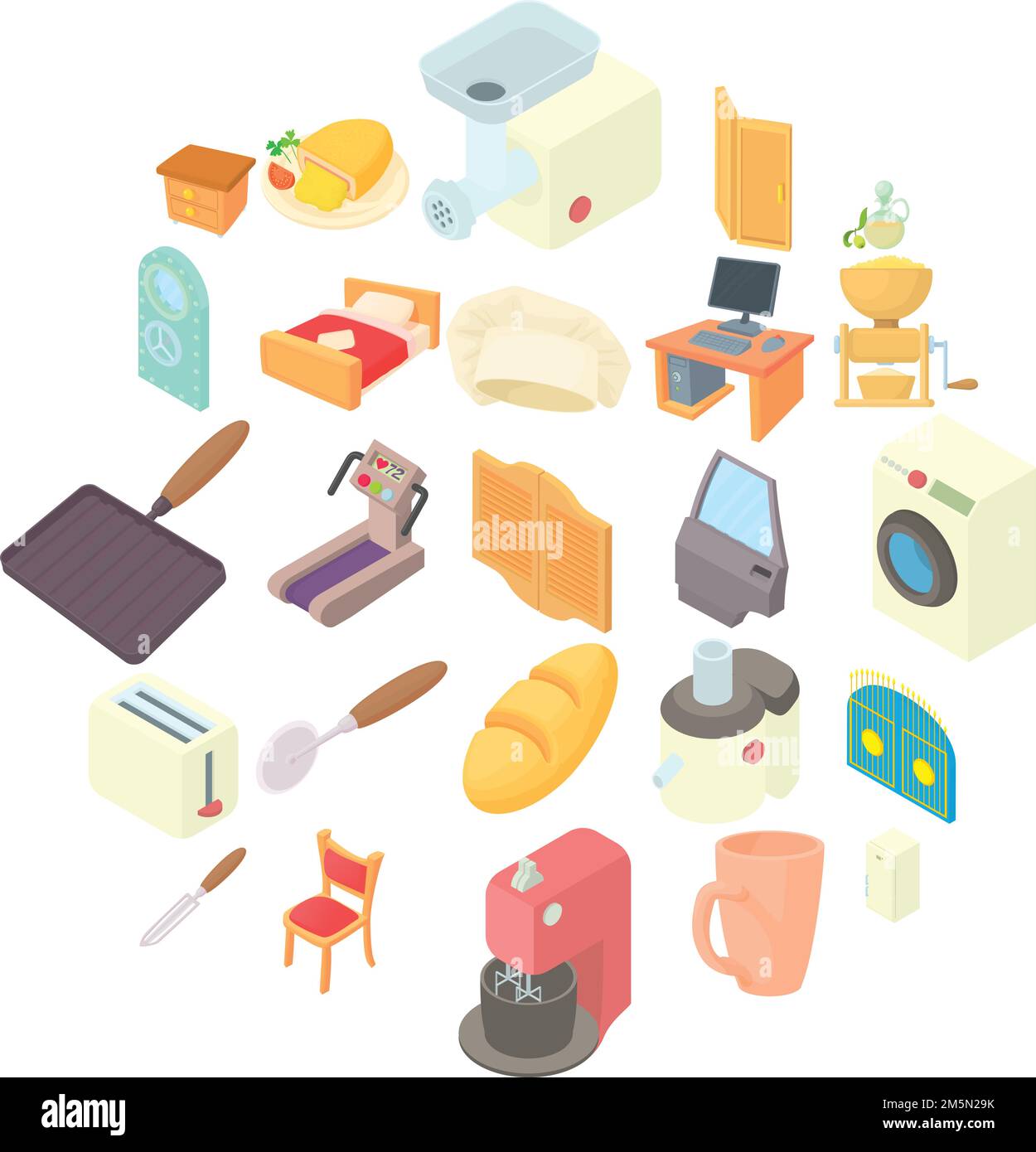 Grange icons set. Cartoon set of 25 grange vector icons for web ...