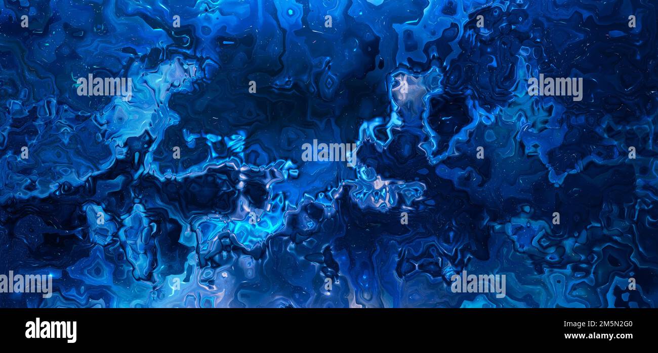 Abstract blue colorful marble, mix liquid color texture. Modern ...