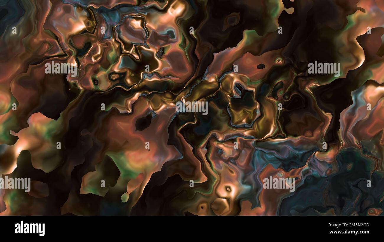 Abstract blue and brown colorful marble, mix liquid color texture ...