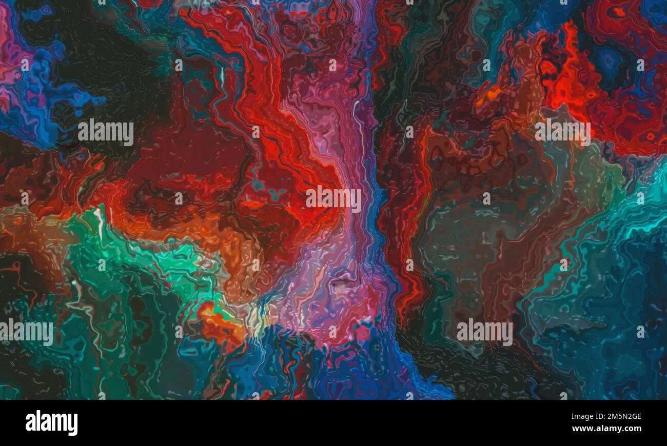 Abstract colorful marble texture background. Liquid paint mixing ...