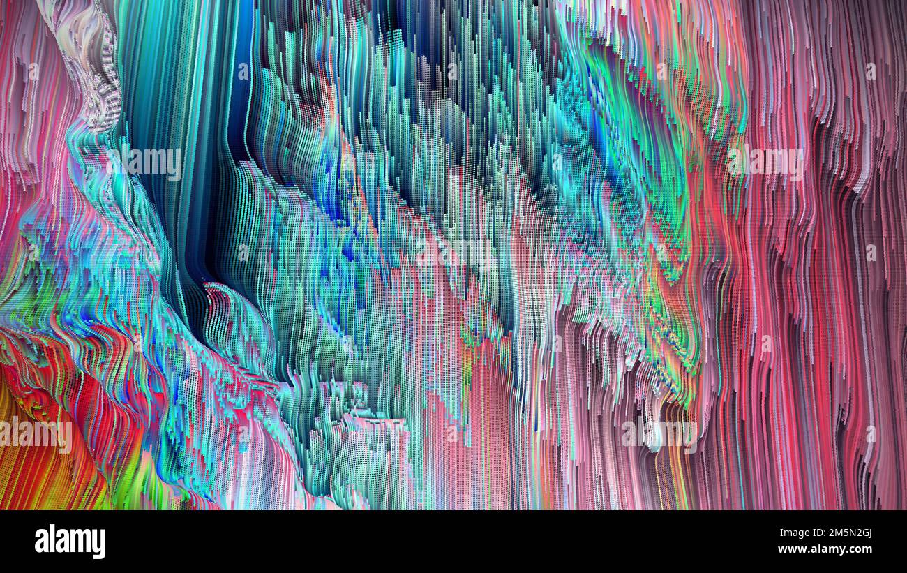 Abstract circle particle line colorful background. 3D modern ...