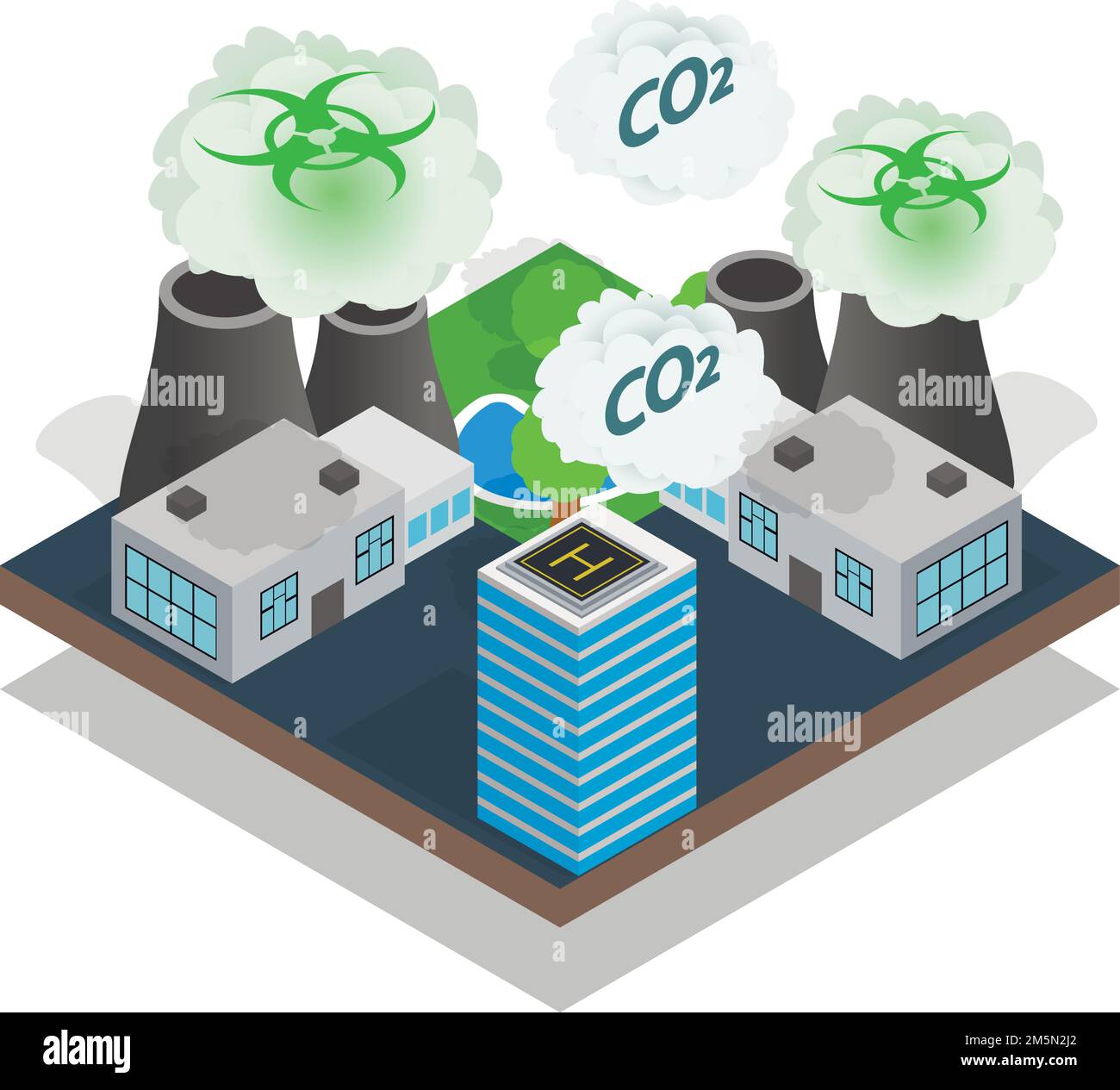 Pollution concept banner. Isometric banner of pollution vector concept ...