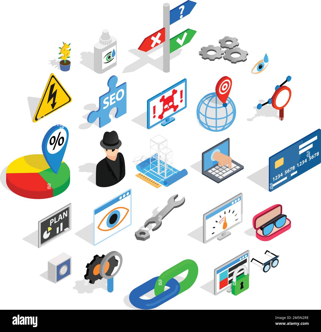 Technology of the future icons set. Isometric set of 25 technology of ...