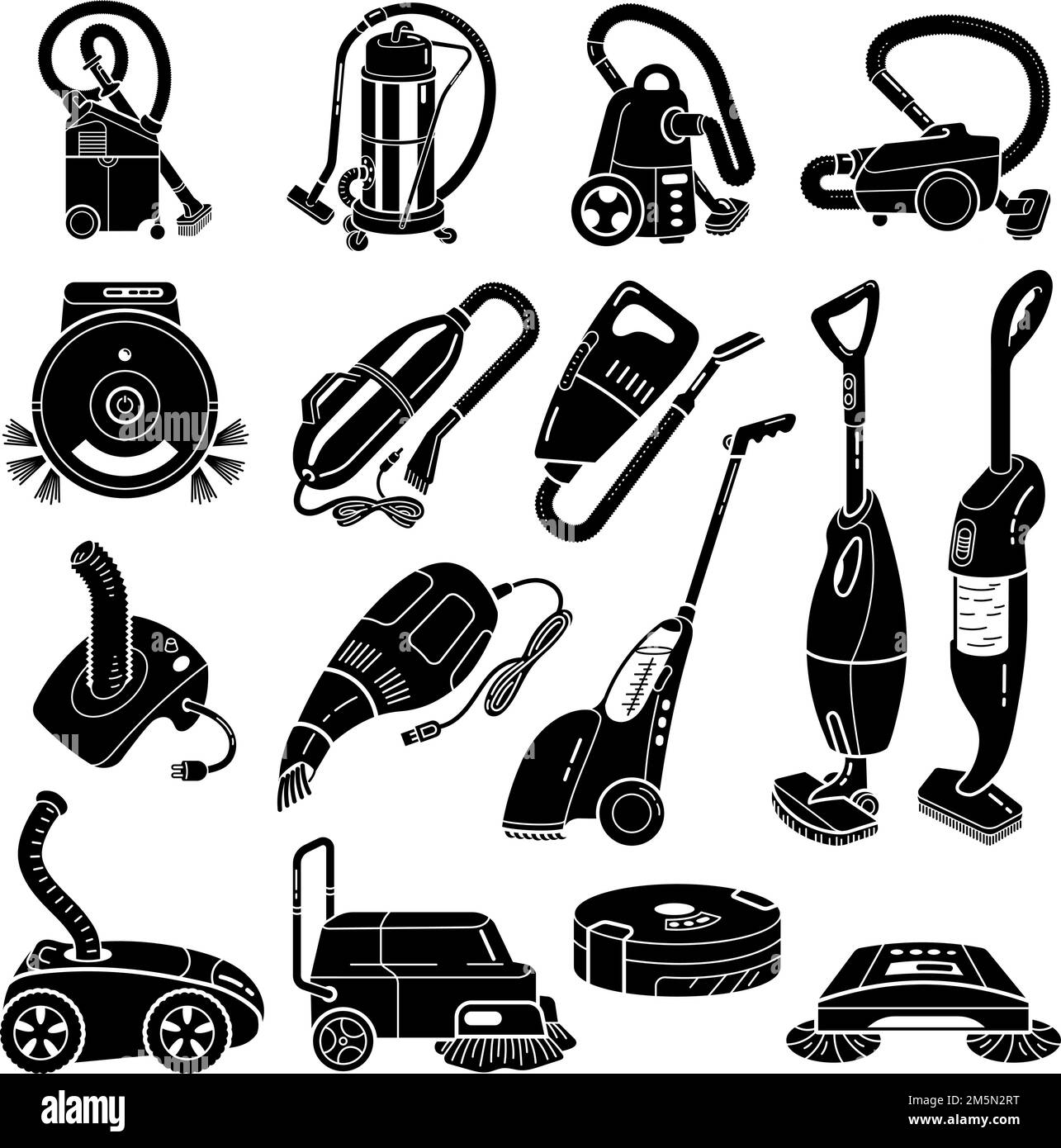 Vacuum cleaner icons set. Simple set of vacuum cleaner vector icons for ...