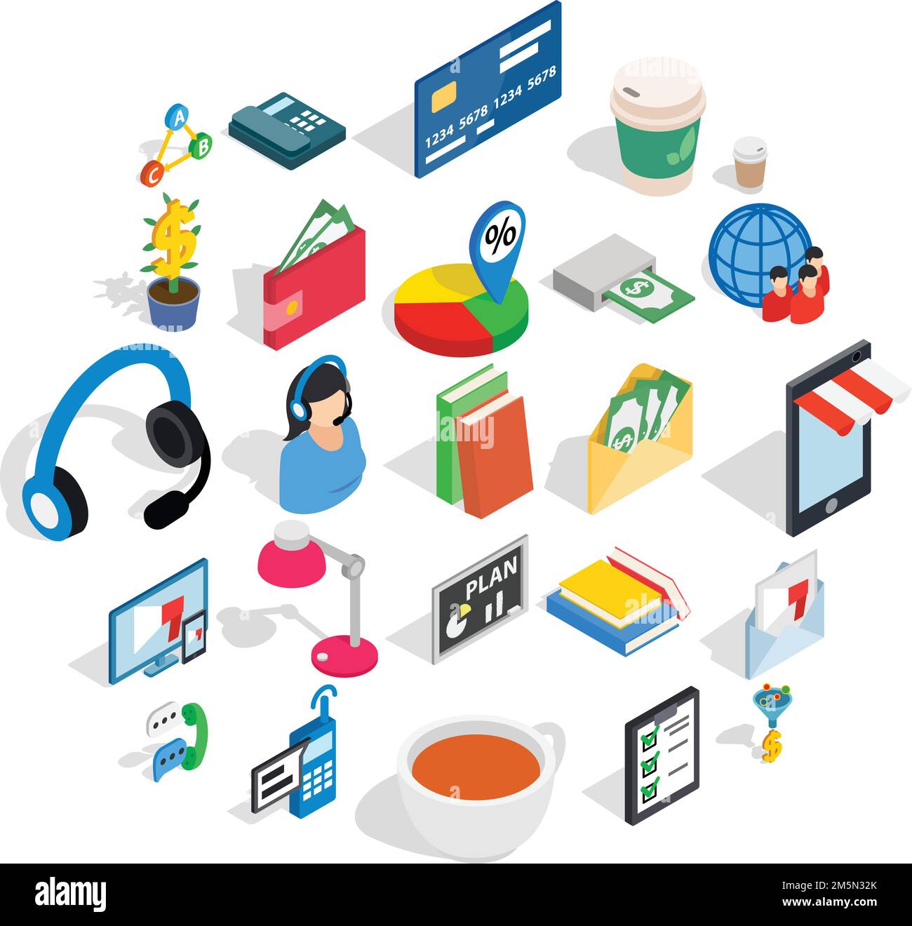 Business communication icons set. Isometric set of 25 business ...