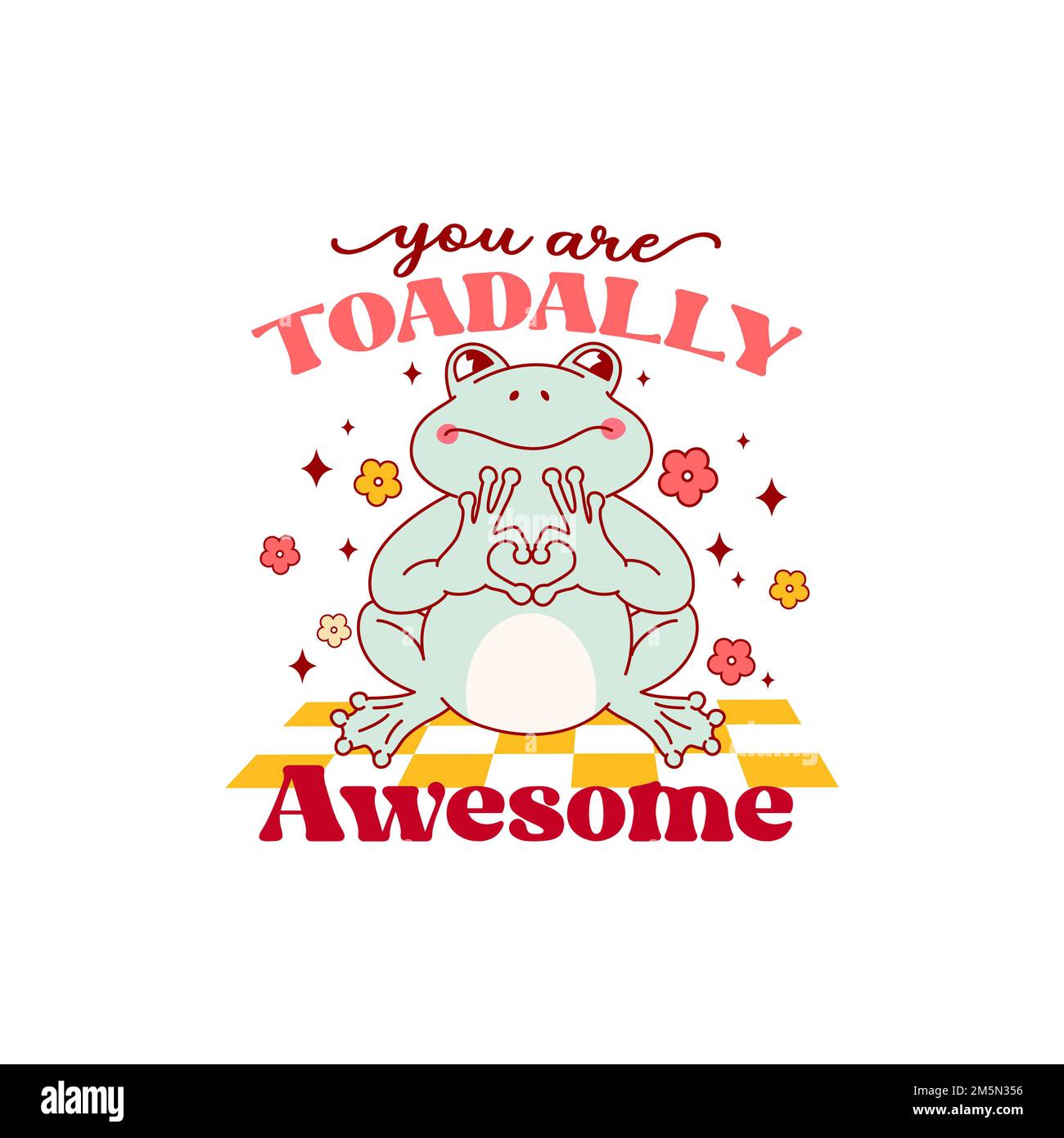 Retro groovy Valentines day quote. Toadally awesome. Vector ...