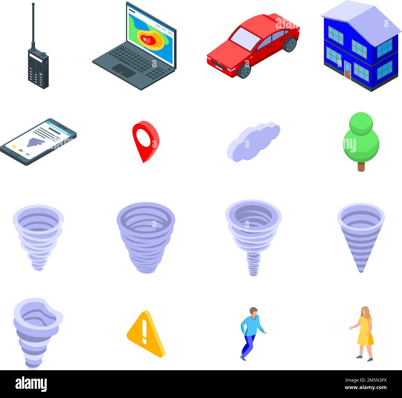 Tornado icons set. Isometric set of tornado vector icons for web design ...