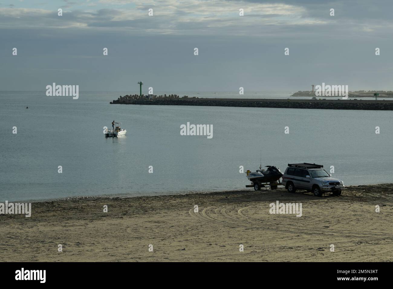 Beautiful seascape, landscape of Durban harbour entrance, South Africa ...