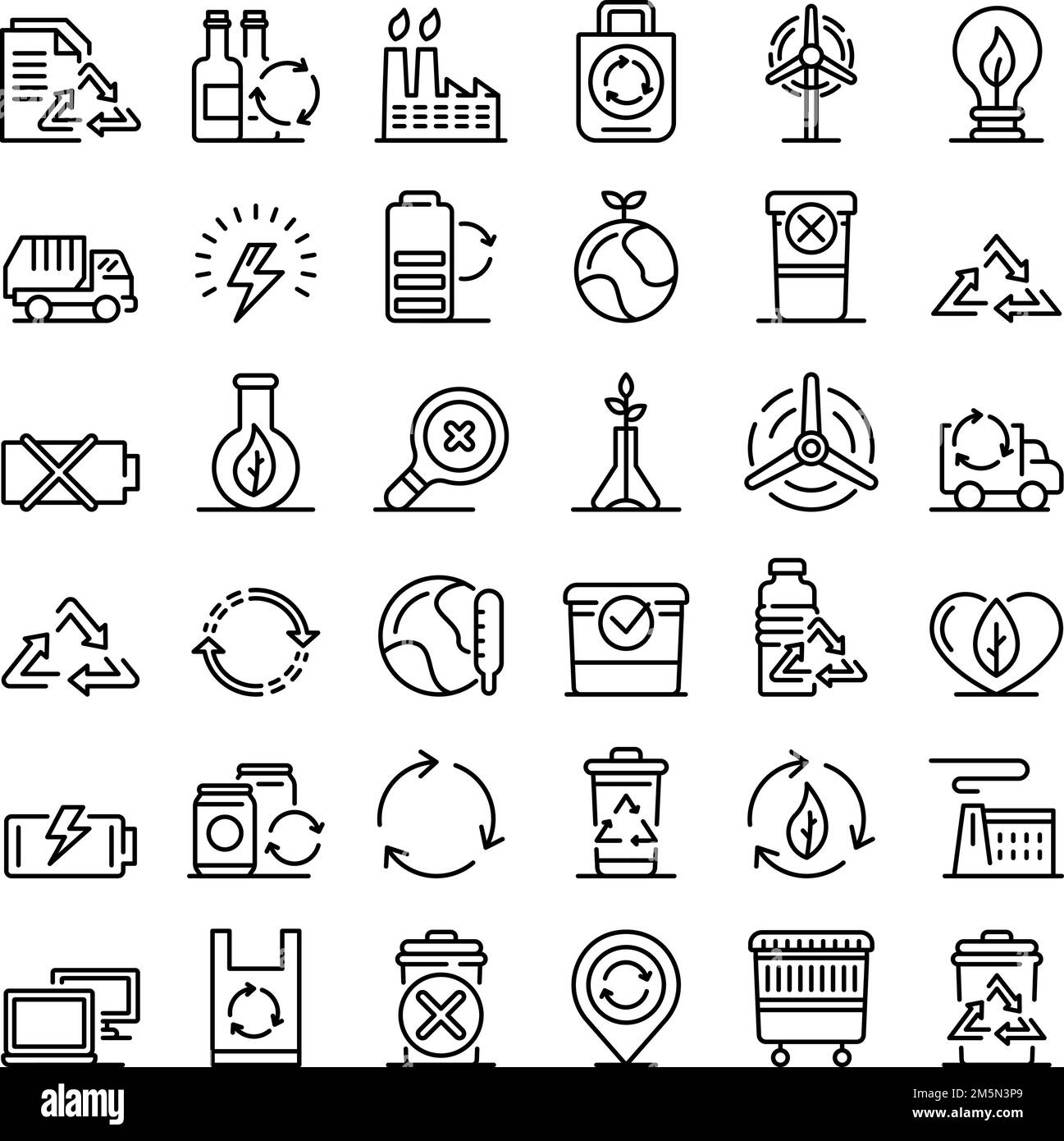 Recycling icons set. Outline set of recycling vector icons for web ... Recycling icons set. Outline set of recycling vector icons for web ...