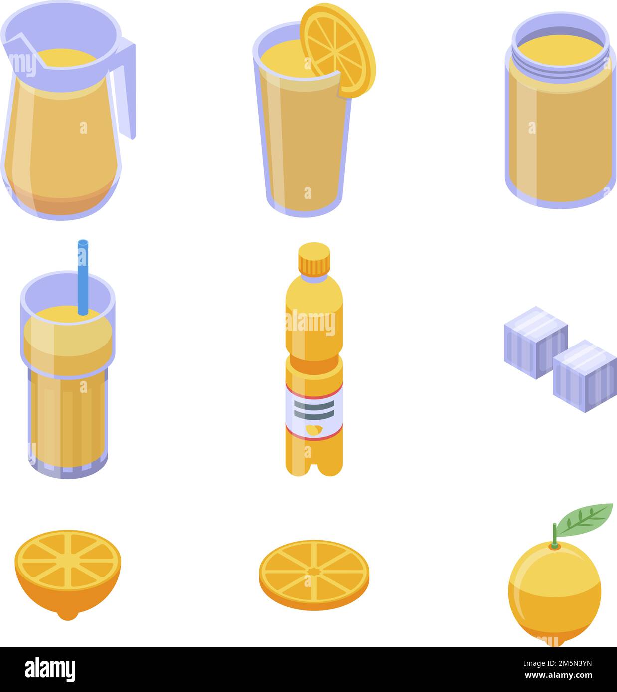 Lemonade icons set. Isometric set of lemonade vector icons for web design isolated on white ...
