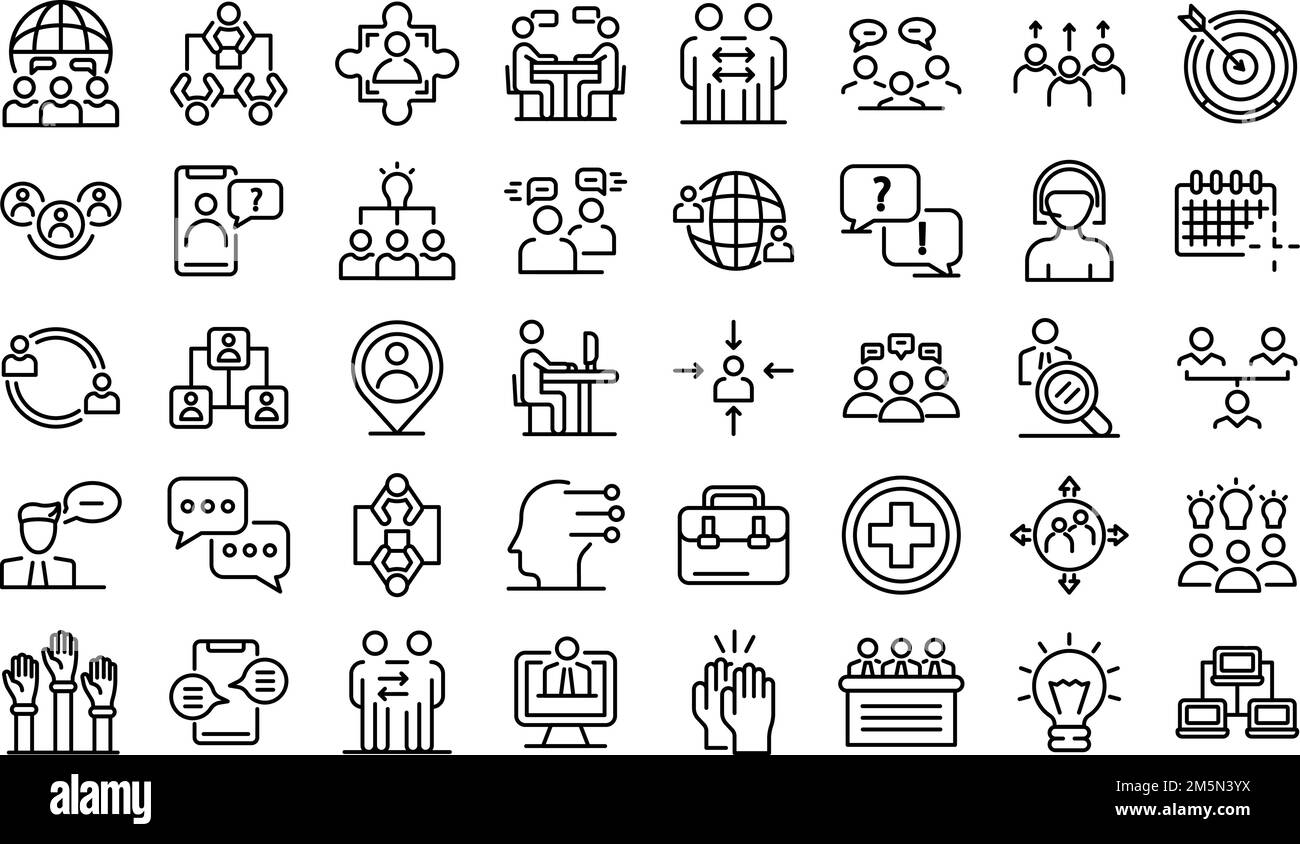 Advice icons set. Outline set of advice vector icons for web design ...
