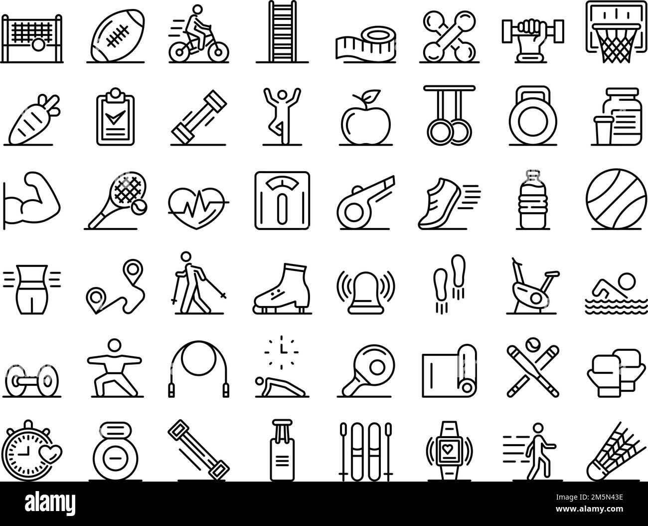 Outdoor fitness icons set. Outline set of outdoor fitness vector icons for web design isolated ...